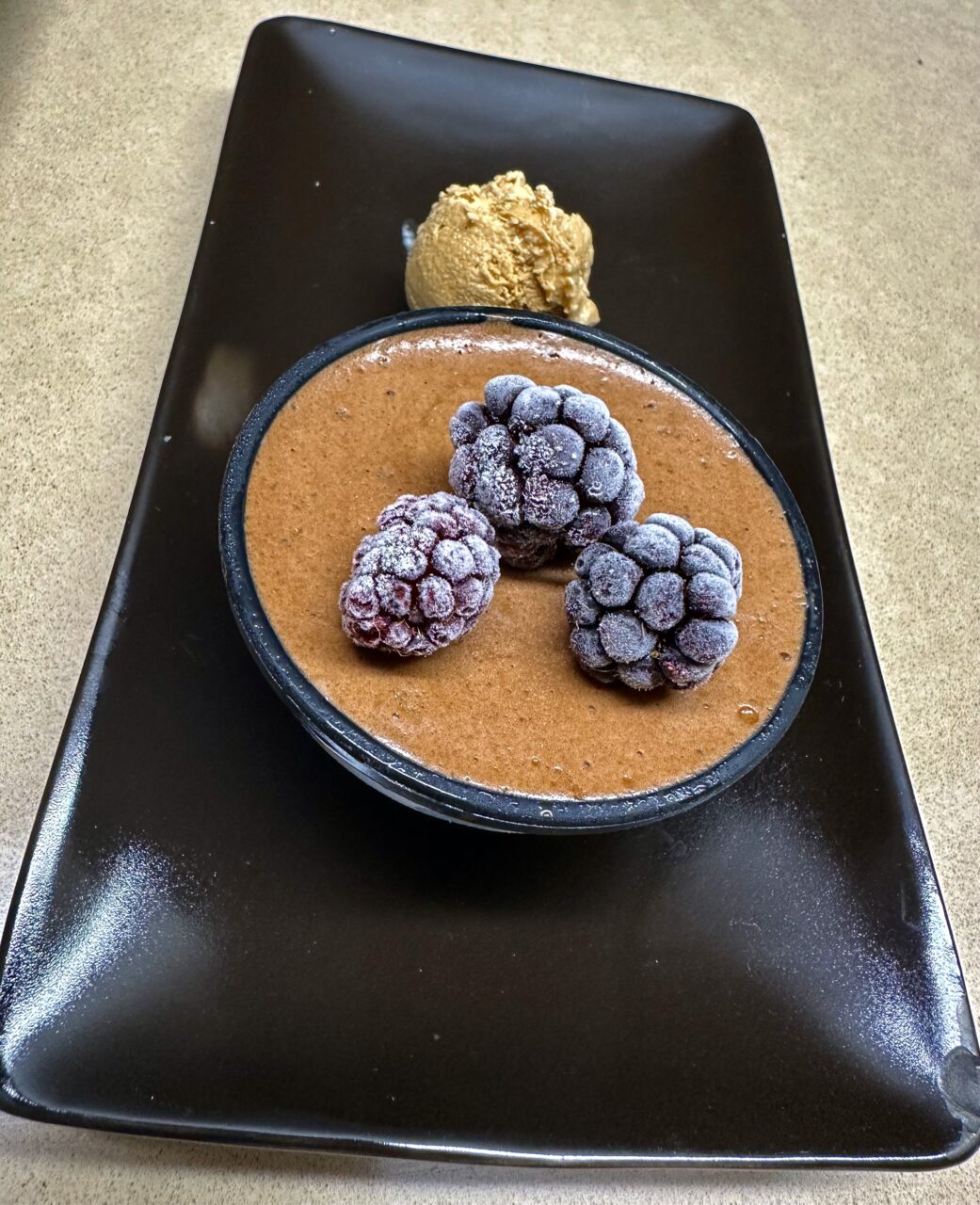 Frozen Chocolate Mousse with Coffee Ice Cream