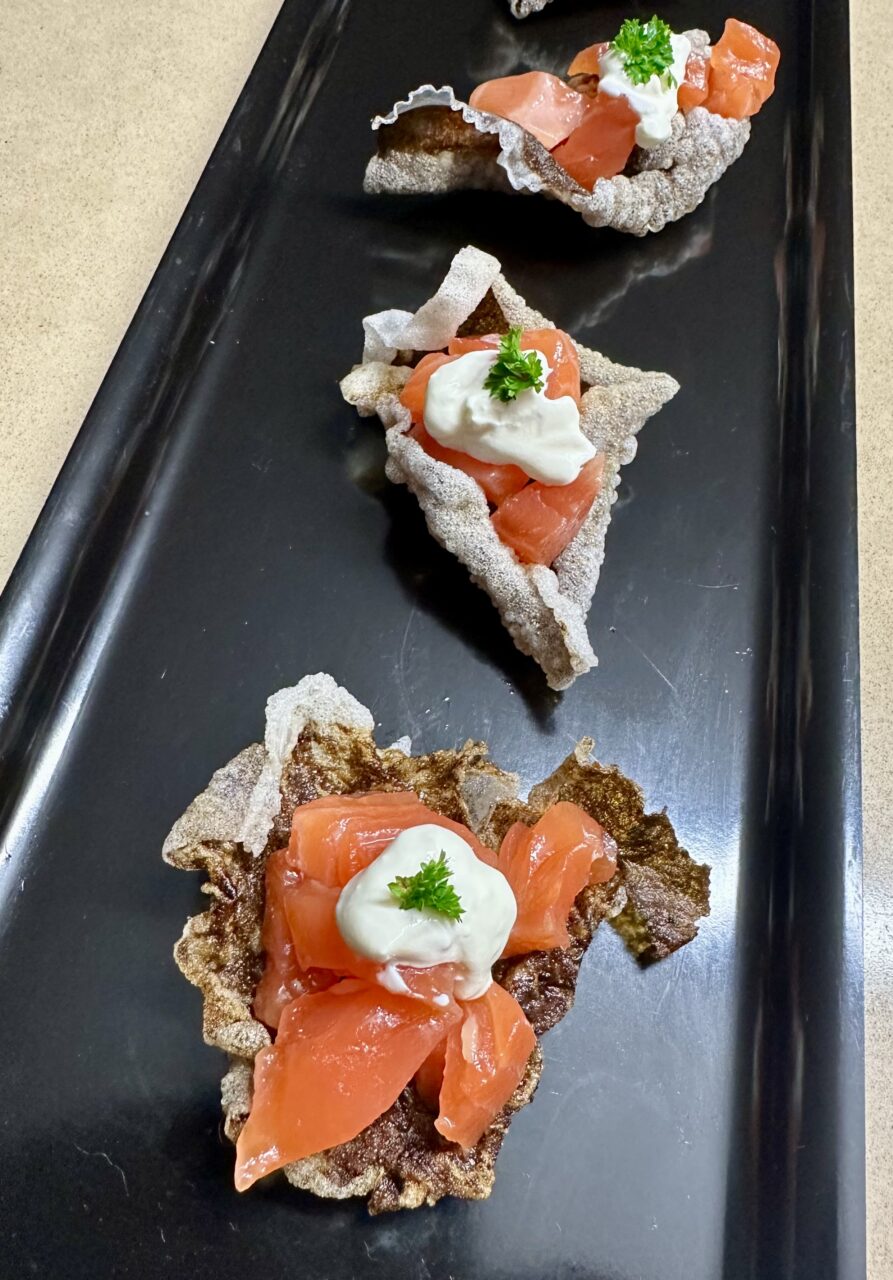 Rice Paper and Nori Crisps with Gravlax